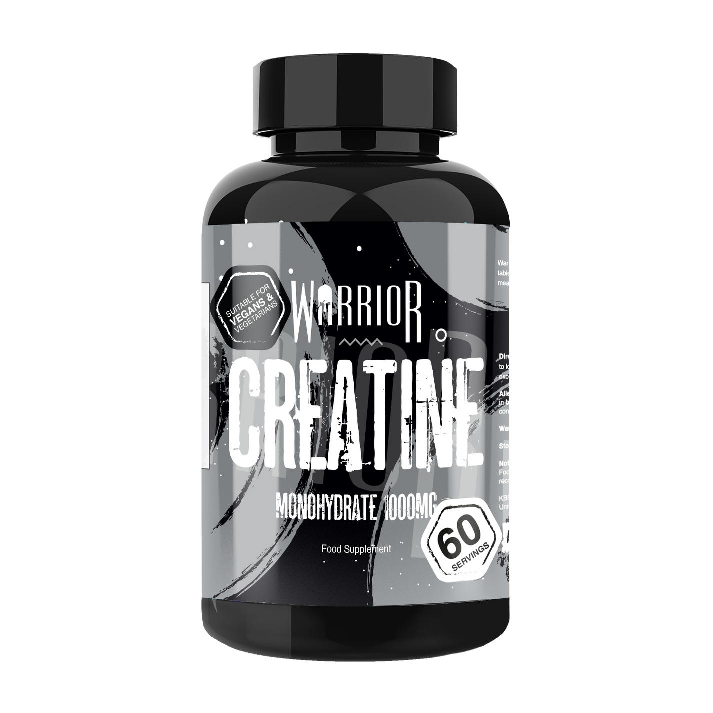 Creatine Monohydrate Tablets - 60 Tabs - Unflavoured - Warrior