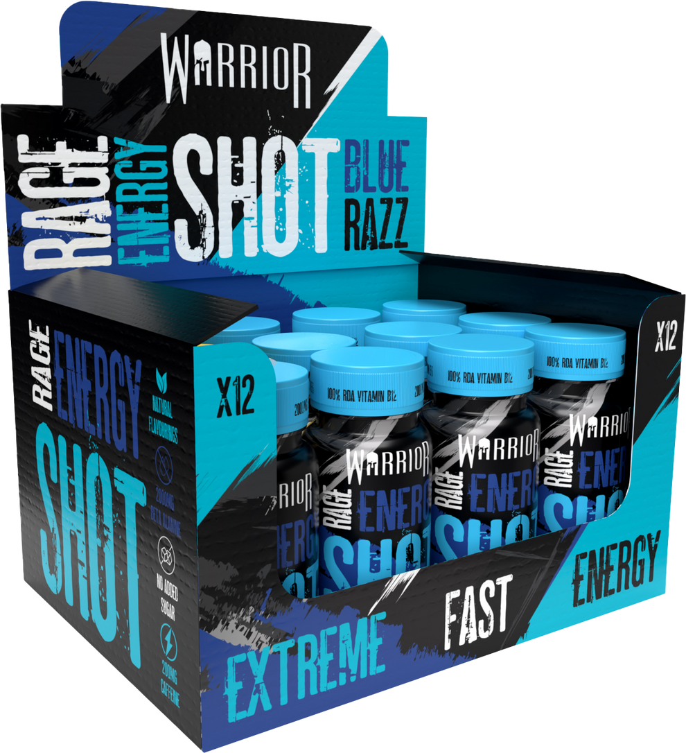 Warrior Pre-Workout Energy Shots - 12x 60ml, High Caffeine, Zero Sugar ...
